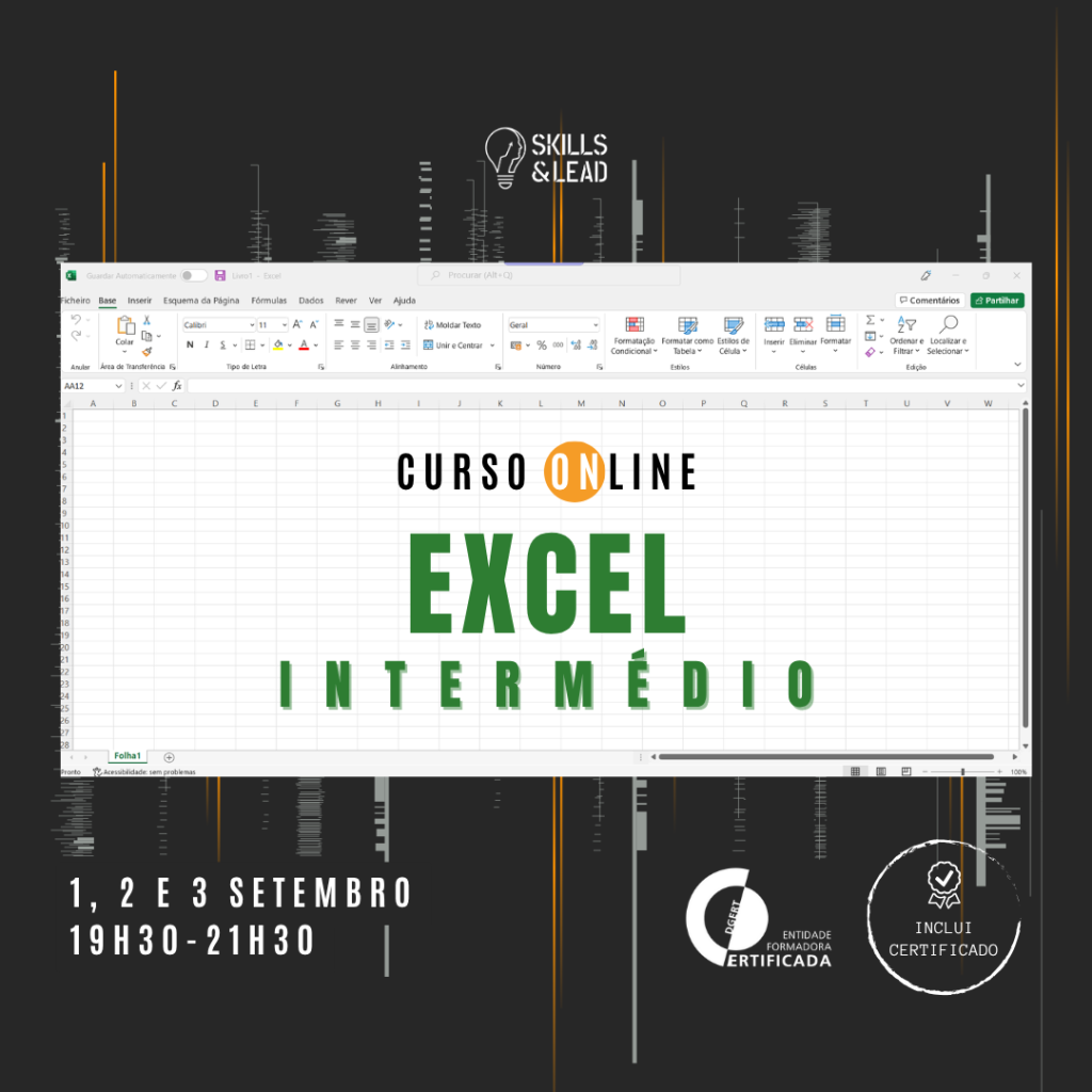 Curso de Excel Intermédio | Certificado | Online e em Direto